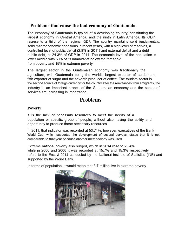 Problems Causing The Poor Economy of Guatemala | PDF | Poverty ...