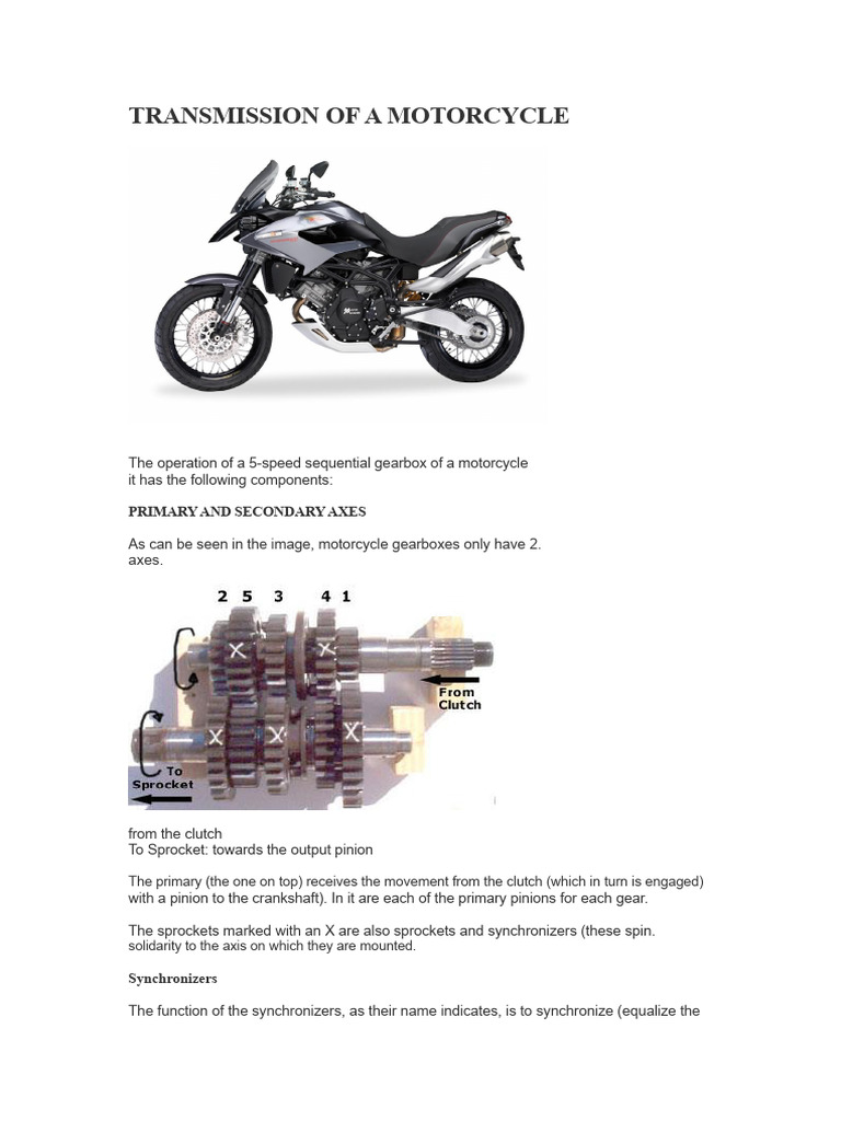 Motorcycle Transmission Systems Explained | PDF | Manual Transmission ...