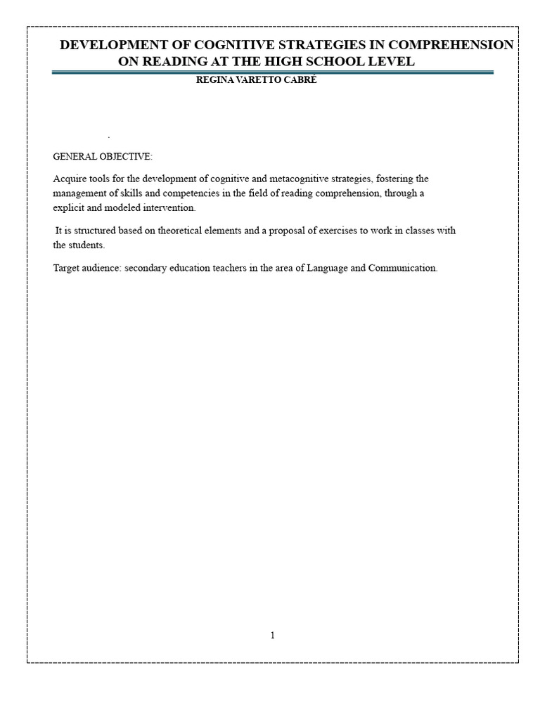 Reading Comprehension in Secondary Education | PDF | Reading ...