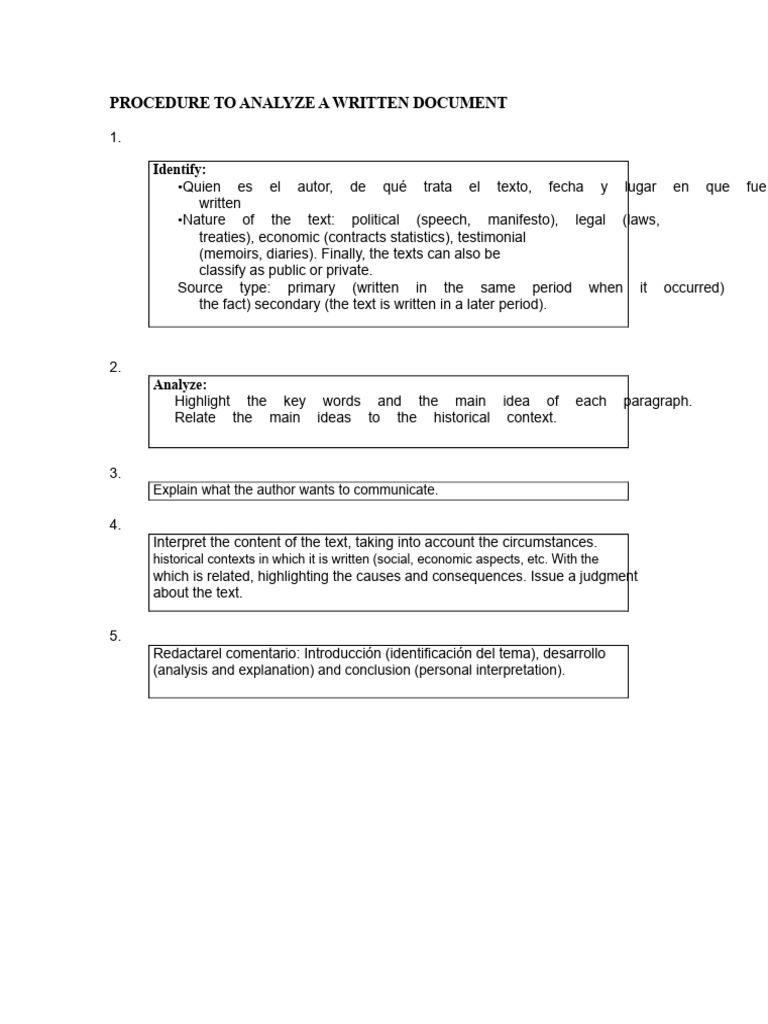 Procedure To Analyze A Written Document | PDF | Information | Cognition
