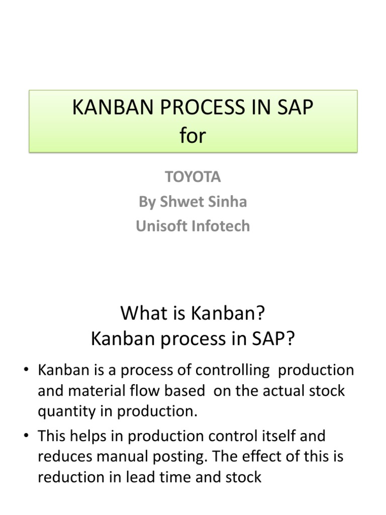 Kanban Presentation For Toyota | PDF | Production And Manufacturing ...
