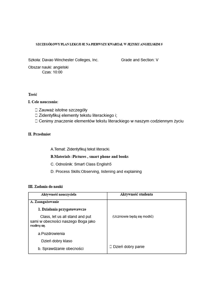 Elementy Tekstu Literackiego | PDF