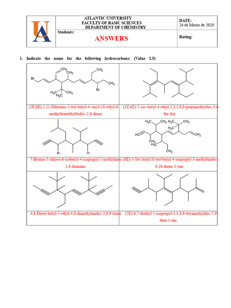 Hydrocarbon Naming and Structures Guide | PDF | Hydrocarbons | Carbon