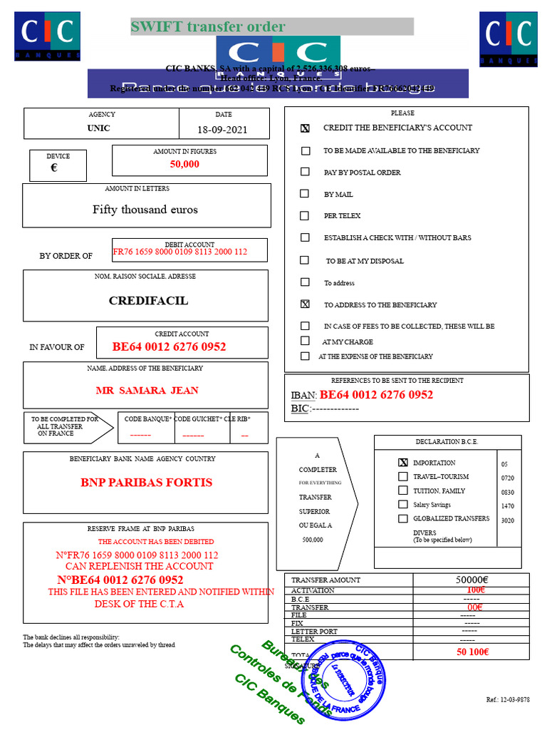 Transfer Slip of Mr. Samara Jean | PDF | Service Industries | Banking