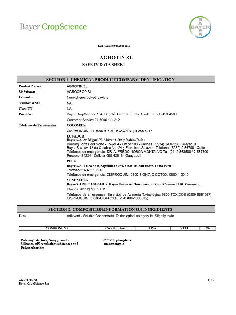 Safety Data Sheet of Agrotin | PDF | Toxicity | Safety