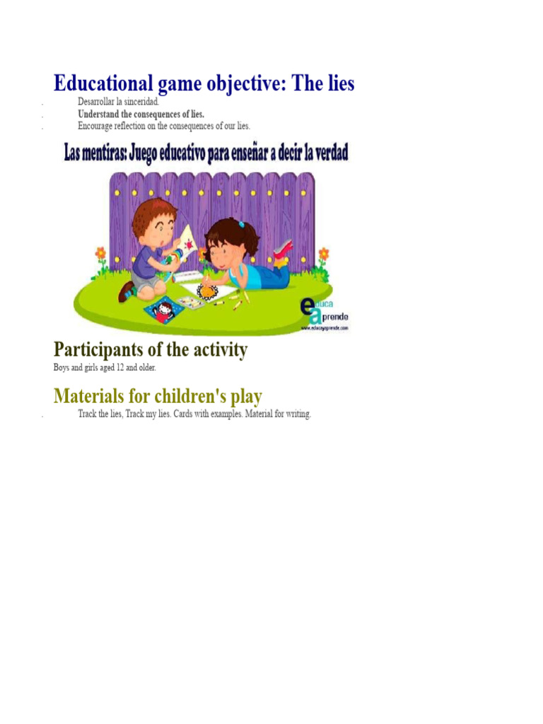 Activity The Lies | PDF