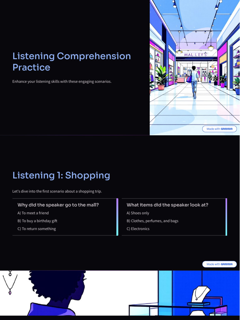 Listening Comprehension Practice (1) | PDF