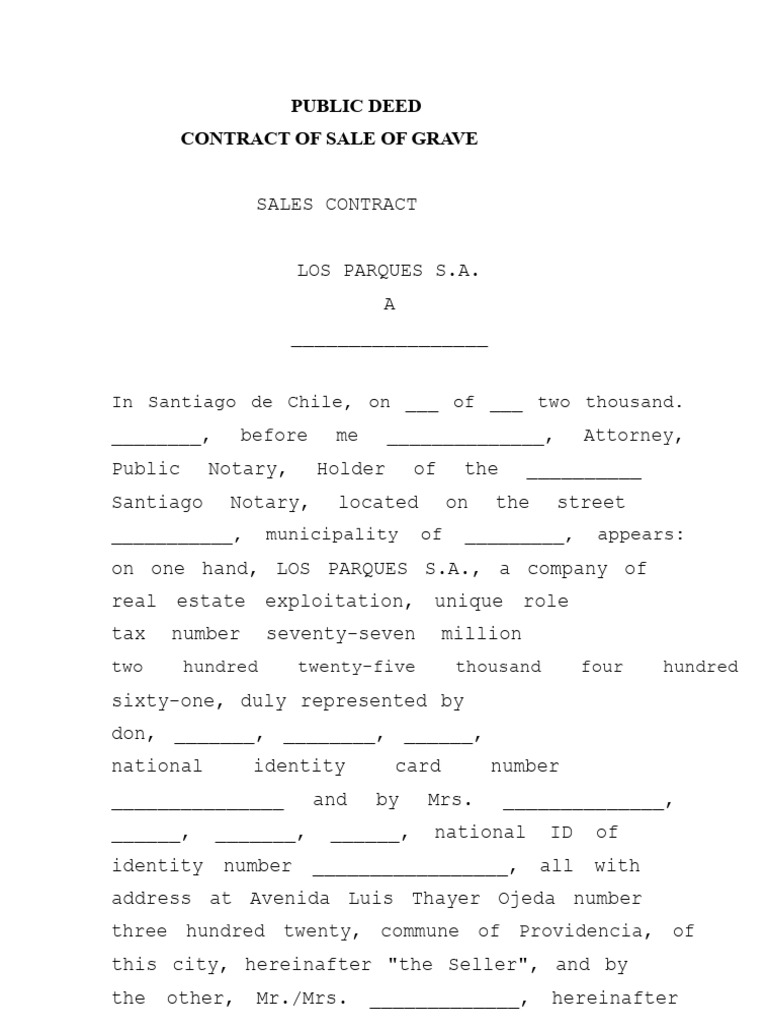 Grave Sale Contract in Santiago, Chile | PDF | Interest