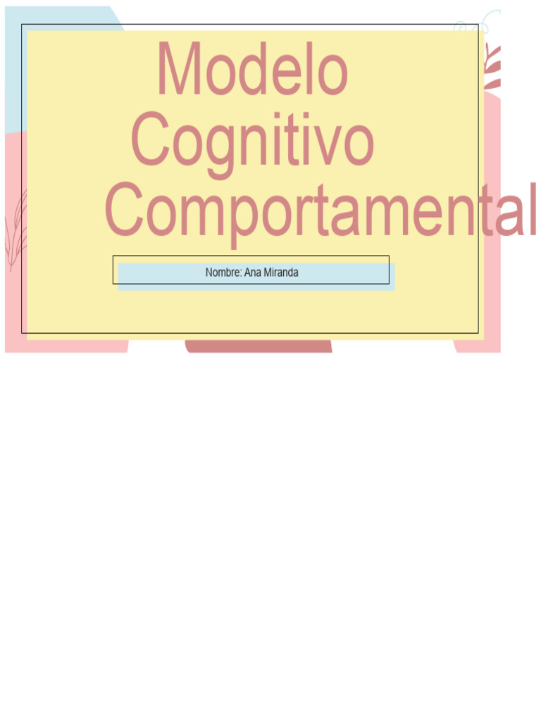Modelo Cognitivo Comportamental Explicado | PDF | Aprendizado ...