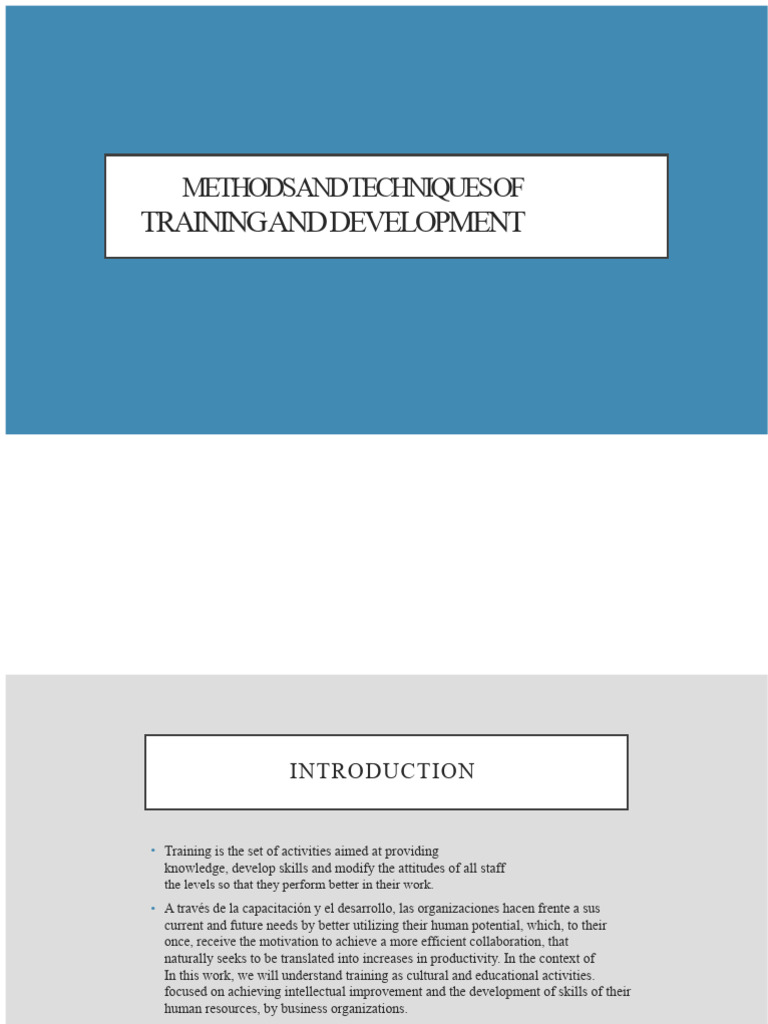 Methods and Techniques of Training and Development | PDF | Learning | Simulation