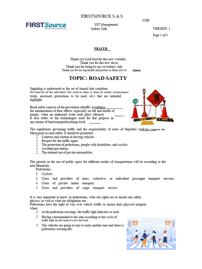 Road Safety Talks | PDF | Traffic | Road Traffic Safety