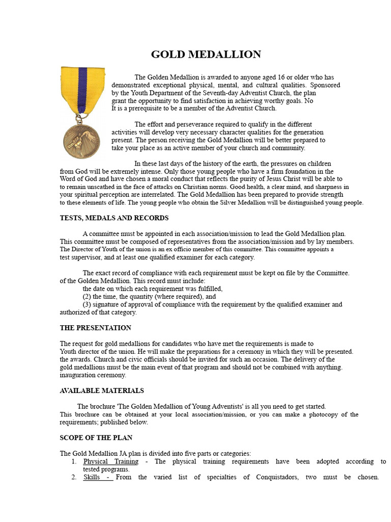 Gold Medallion | PDF