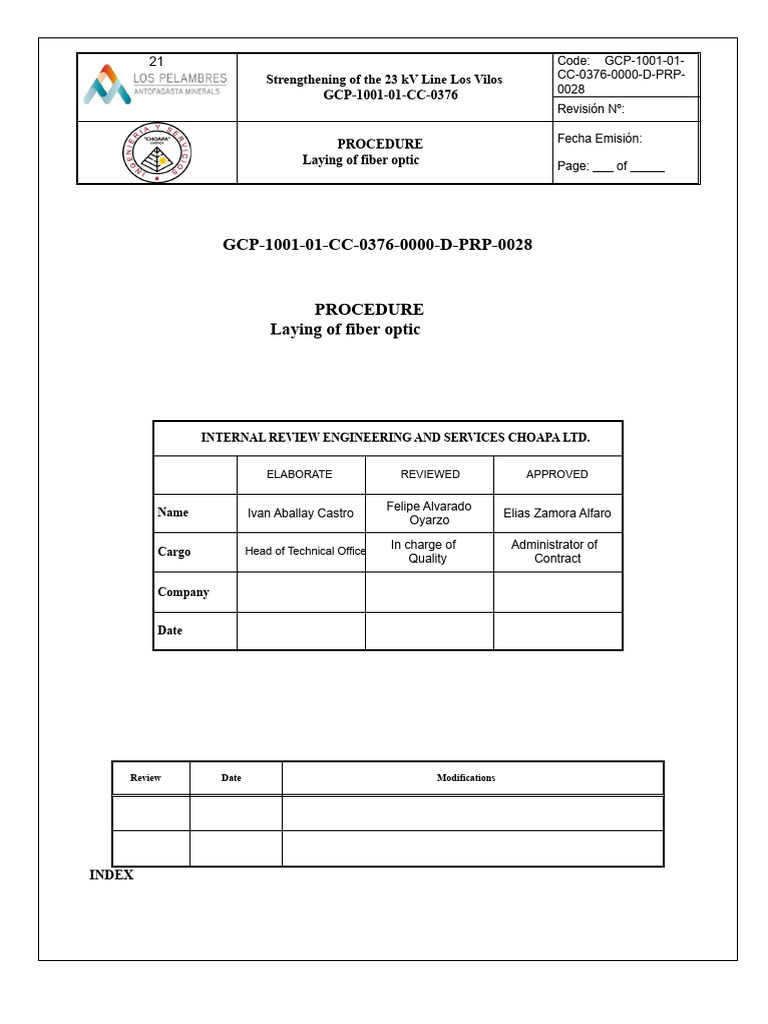 Fiber Optic Installation Procedure | PDF | Occupational Safety And ...