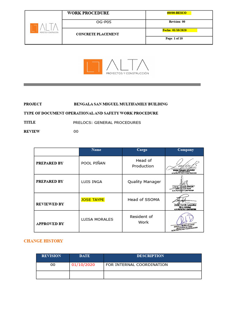 Og-P05 - Precast - Formwork Procedure, Steel Placement and Joint ...