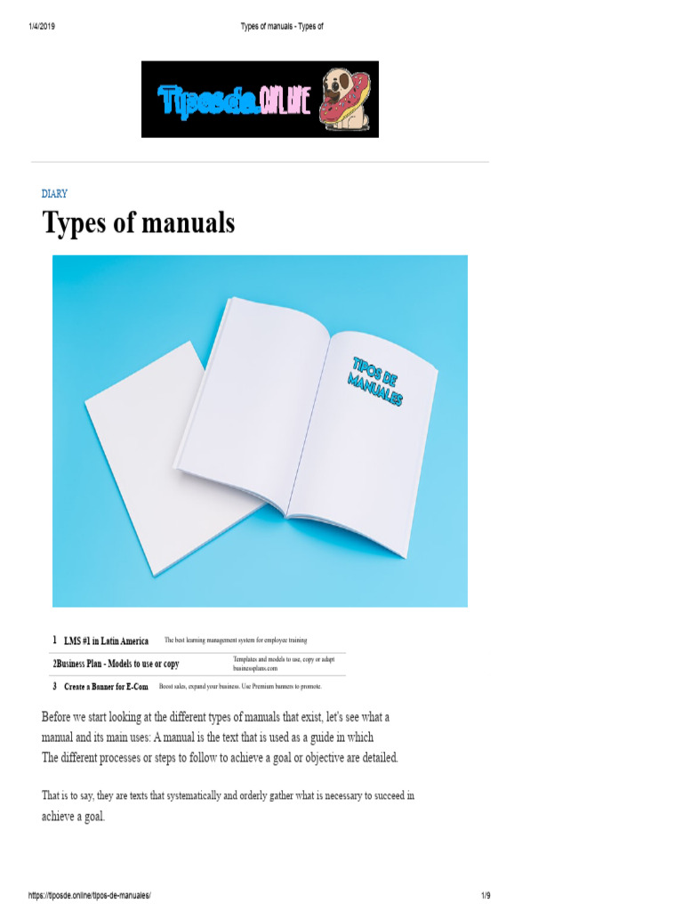 Types of Manuals Explained | PDF | Policy | Business