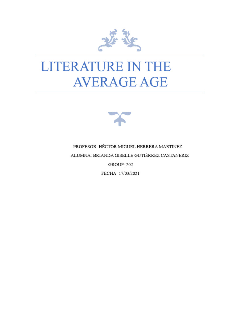 Literature in The Middle Ages | PDF | Characters In Romeo And Juliet ...