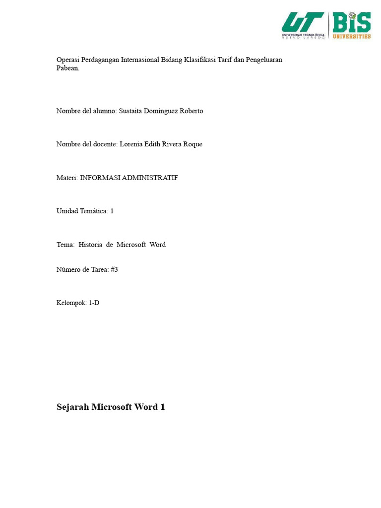 Sejarah dan Evolusi Microsoft Word | PDF