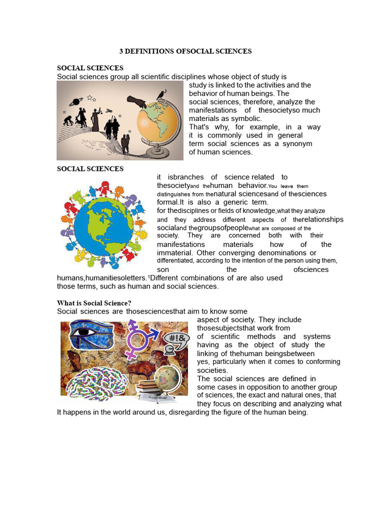 3 Definitions of Social Sciences and Sciences | PDF | Science | Social ...