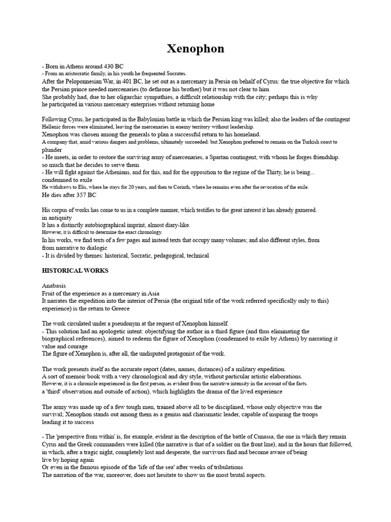 Xenophon | PDF | Ancient Greece | Classical Greece