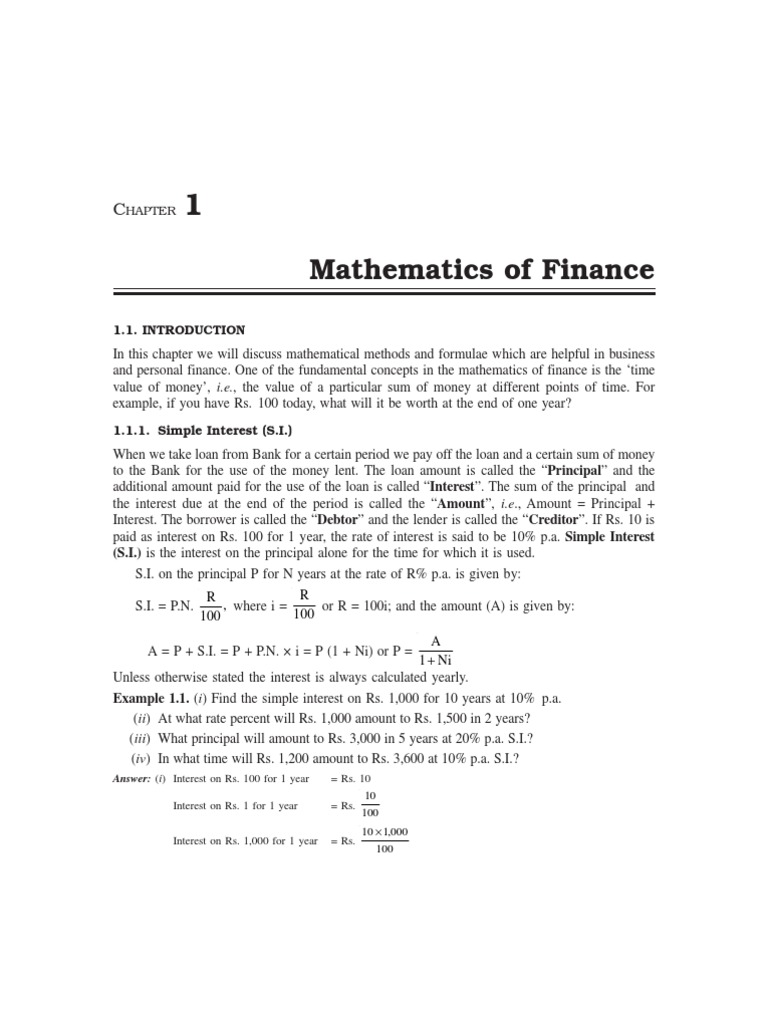 Financal Mathematics | Download Free PDF | Compound Interest | Interest