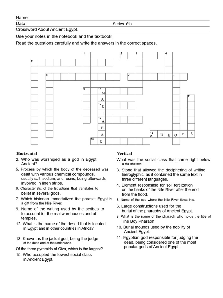 Ancient Egypt Crossword Puzzle | PDF | Ancient Egypt