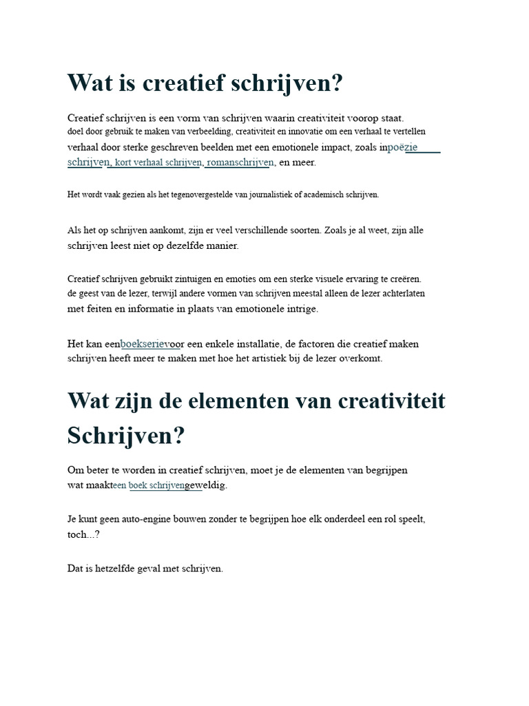 Wat Is Creatief Schrijven | PDF