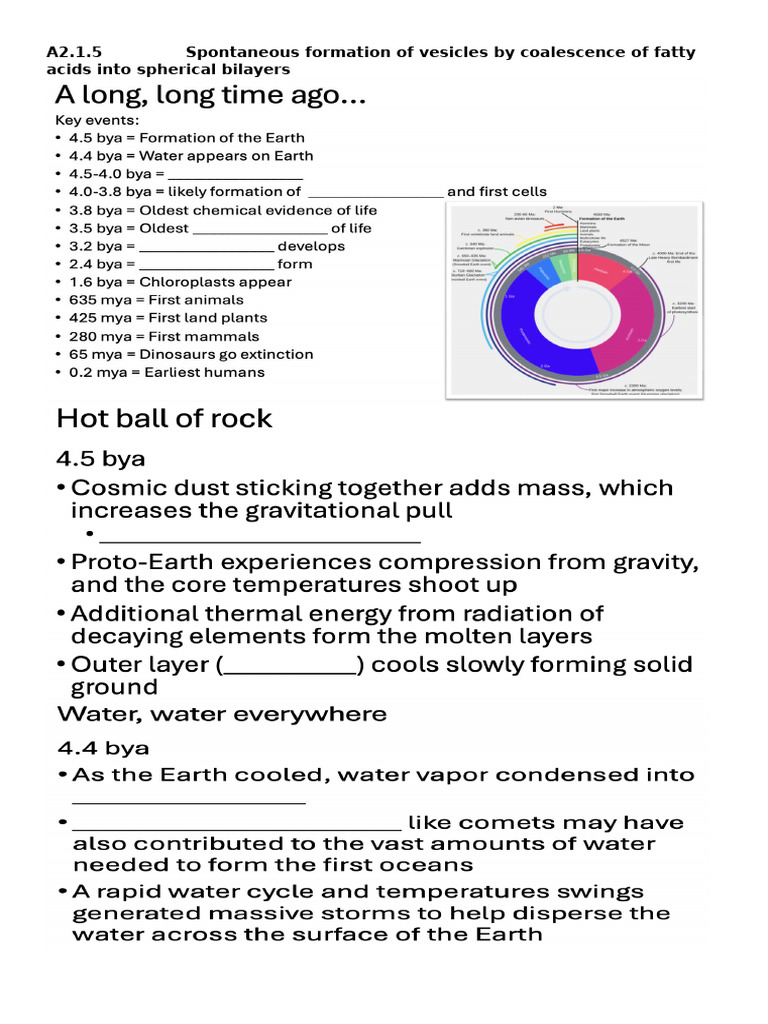 A2.1 Origins of Cells HL Only Guided Notes | PDF