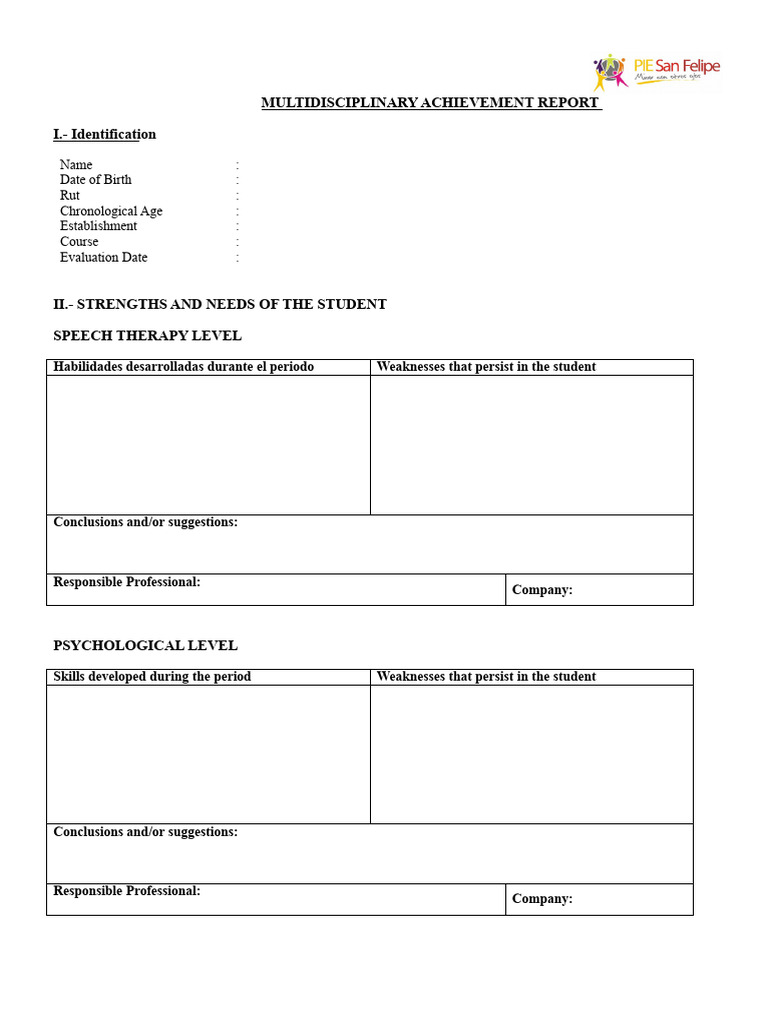 Multidisciplinary Report Format | PDF