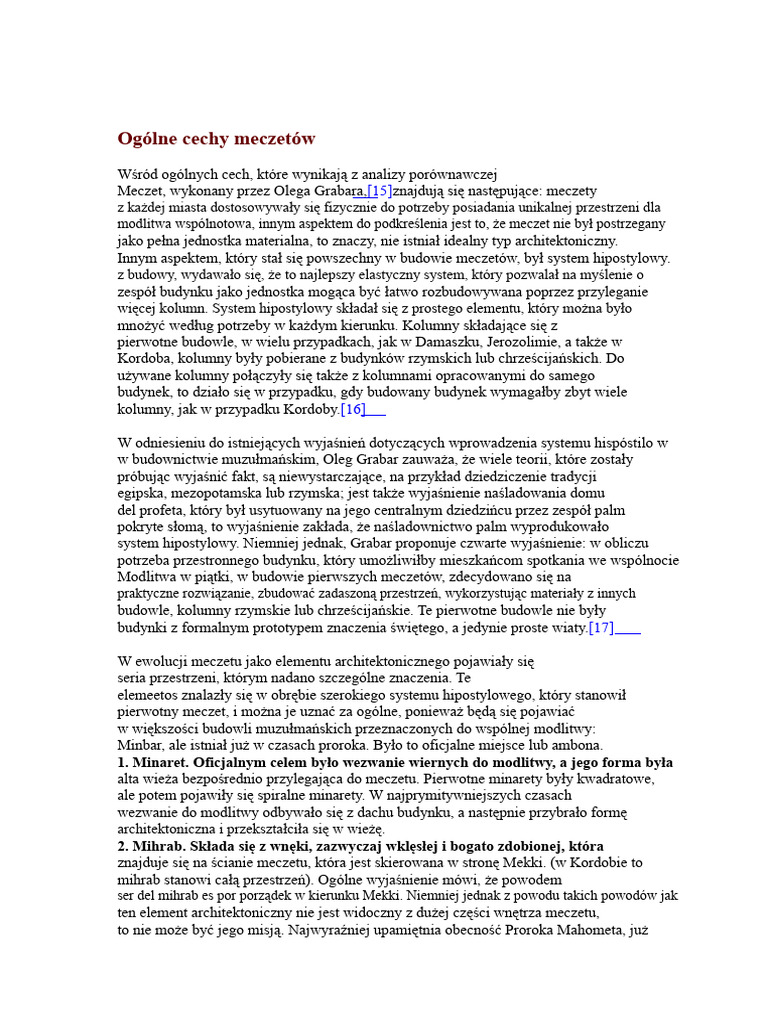 Ogólne Cechy Meczetów | PDF