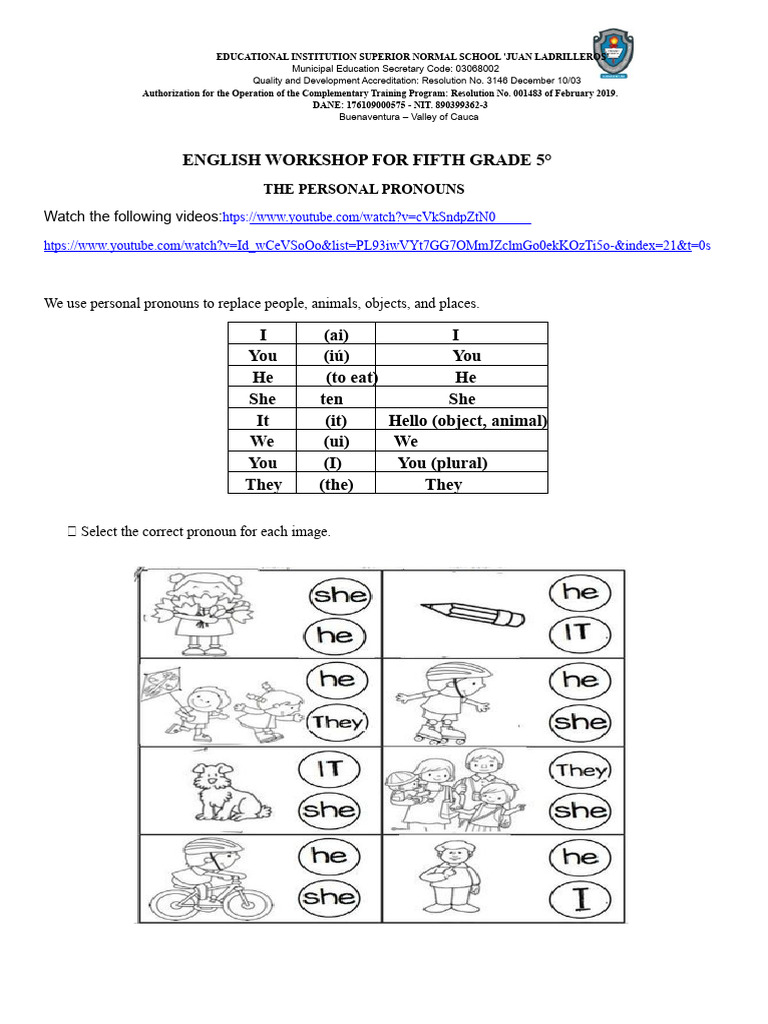 Fifth Grade English Workshop 5° Ensjl | PDF | English Language ...