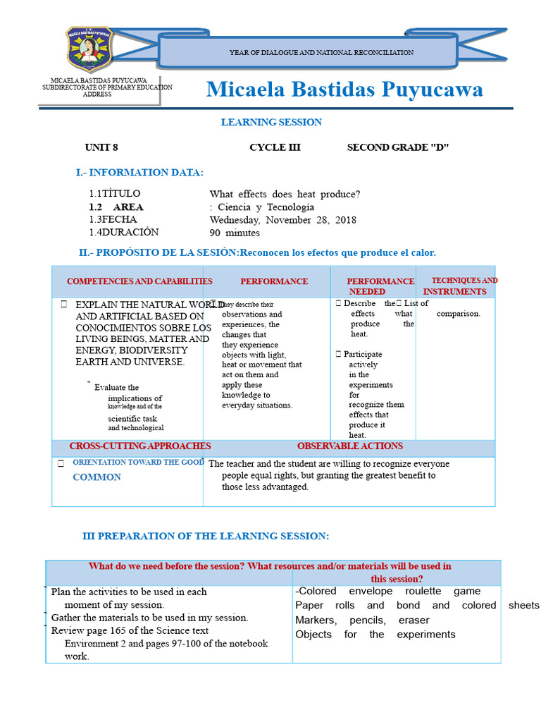 Unit 8, Session 2 Science and Technology | PDF | Heat | Science