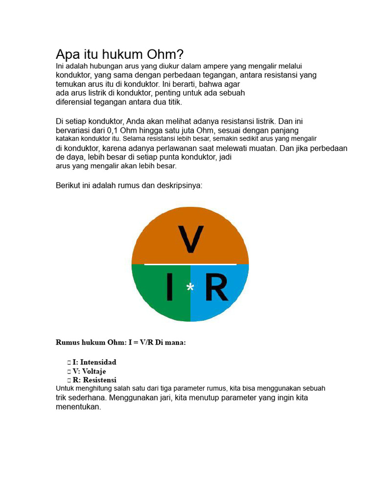 Hukum Ohm: Dasar dan Penerapannya | PDF