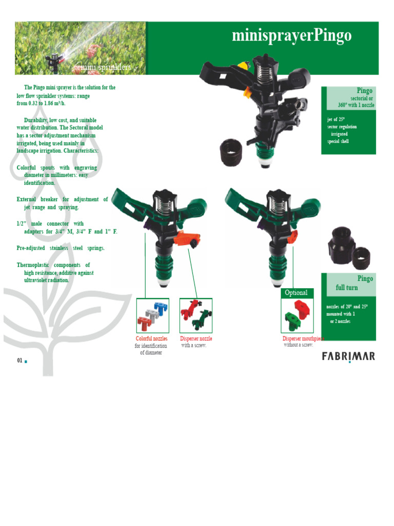 Pingo Mini Sprinkler System Overview | PDF | Irrigation | Screw