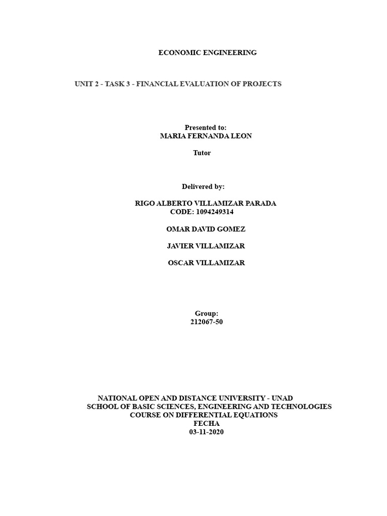 Unit 2 - Task 3 - Financial Evaluation of Projects | PDF | Net Present ...