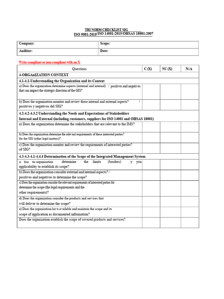 TRI Norm Compliance Checklist Guide | PDF | Verification And Validation ...