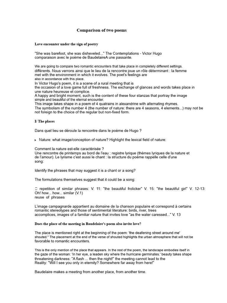 Comparison of Two Poems | PDF | Poetry | Charles Baudelaire