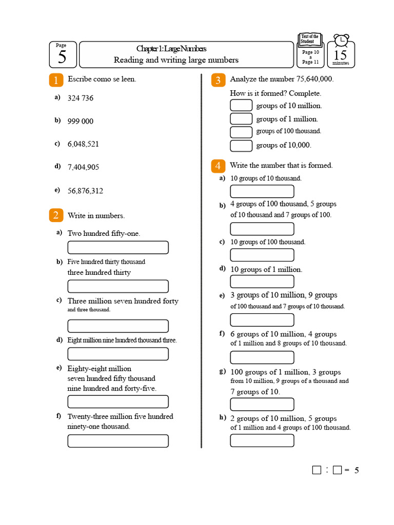 Understanding Large Numbers: Reading & Writing | PDF | Written ...