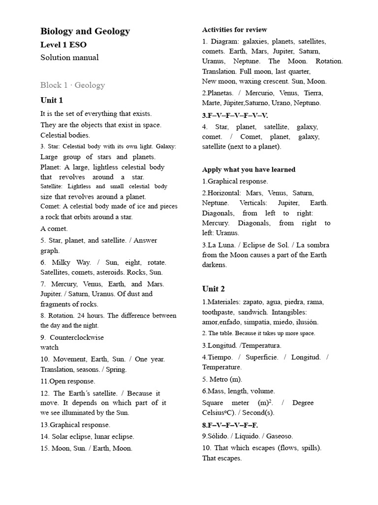 Review Activities for Biology & Geology | PDF | Planets | Atmosphere Of ...