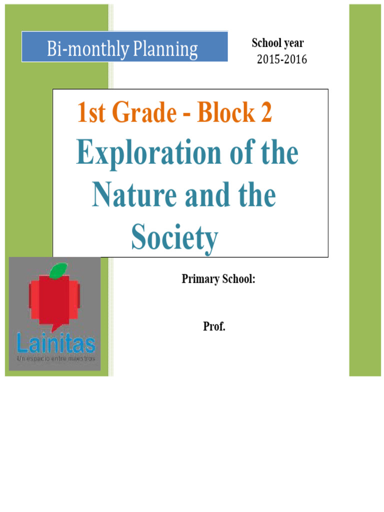 1st Grade Plan - Block 2 Exploration of Nature | PDF | Nature