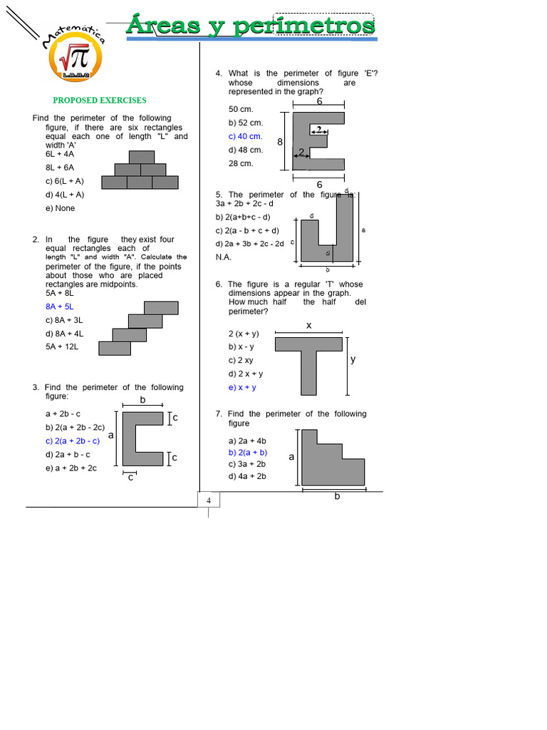 Shaded Areas - Teachers | PDF | Area | Rectangle