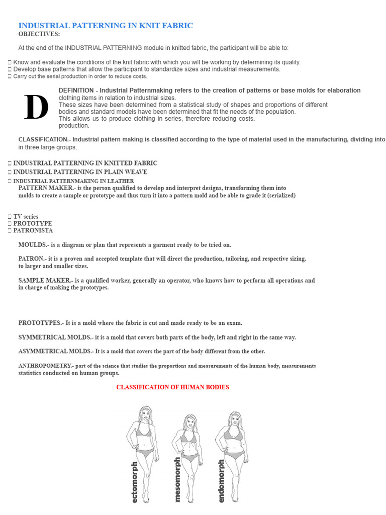 Industrial Pattern Making in Knitted Fabric | PDF | Textiles | Knitting