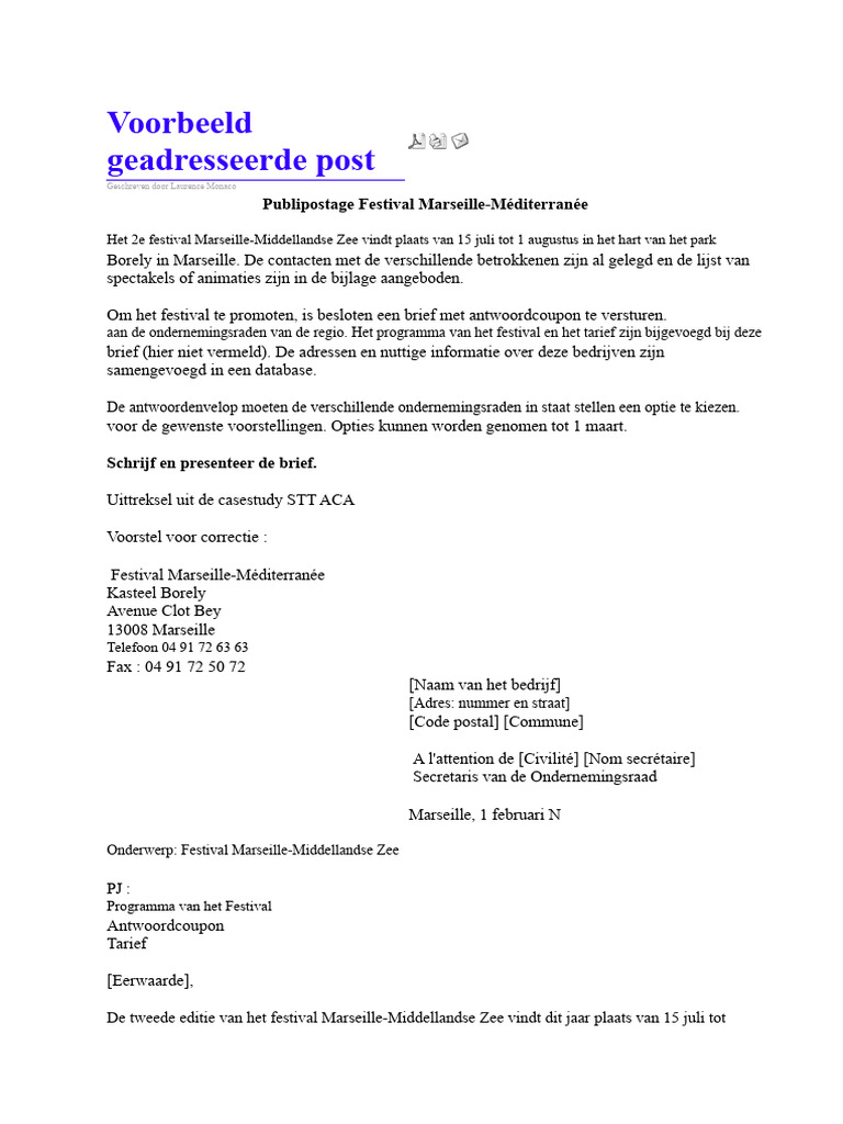 Voorbeeld Van Direct Mail | PDF