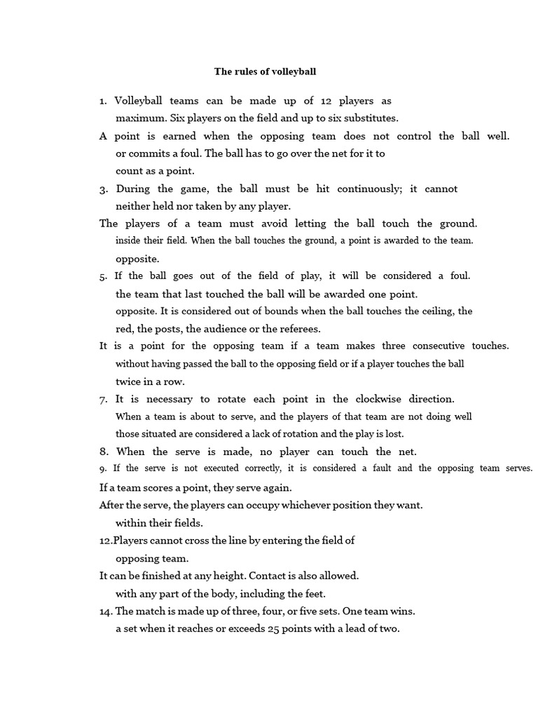 Volleyball Rules | PDF