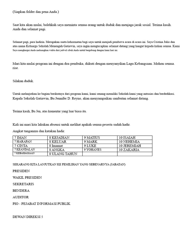 Skrip Pemilihan Gpta | PDF