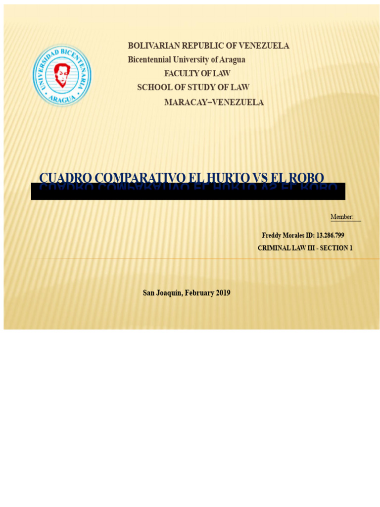 Comparative Analysis of Theft vs. Robbery | PDF | Robbery | Crimes
