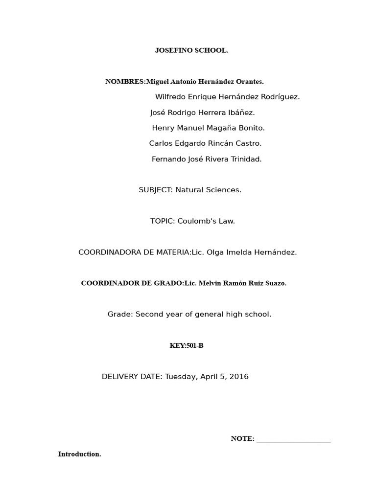 Coulomb's Law | PDF | Force | Electric Field