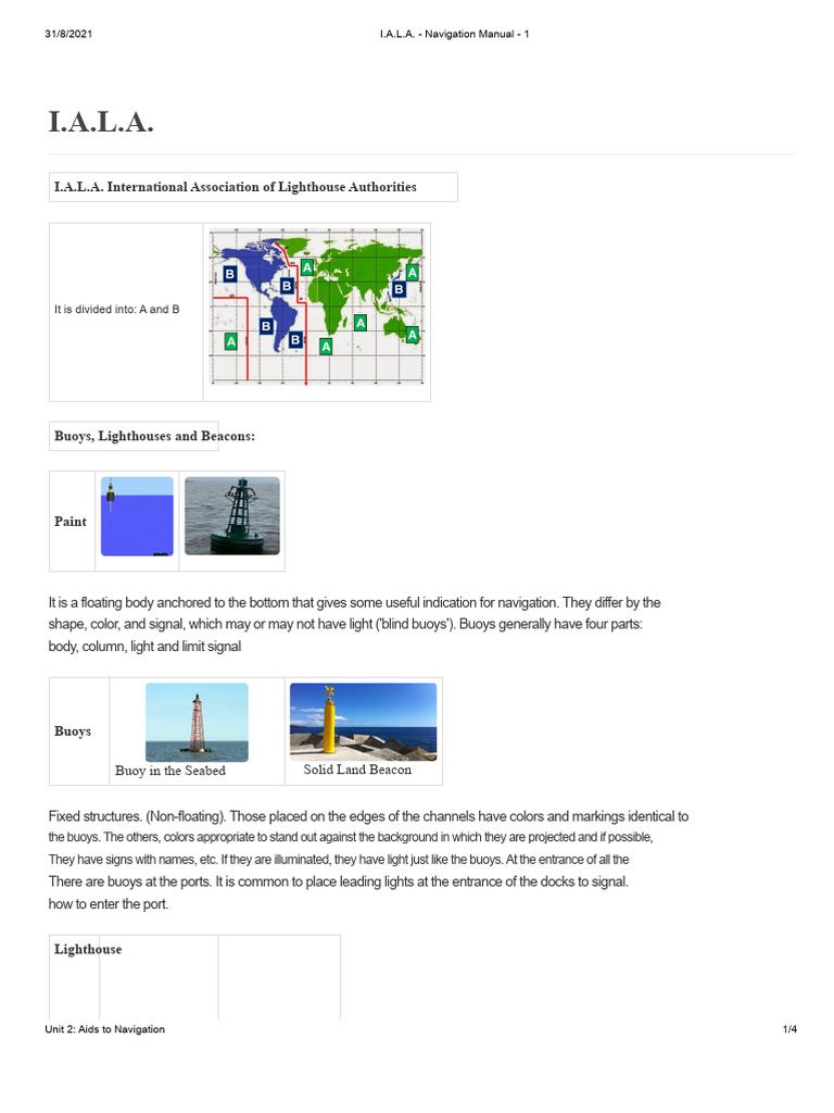 IALA Navigation Aids Overview | PDF | Navigation