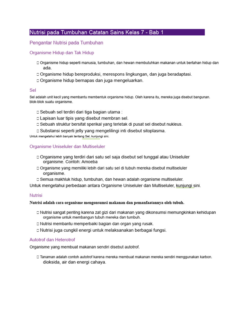 Nutrisi Tumbuhan: Autotrof dan Fotosintesis | PDF