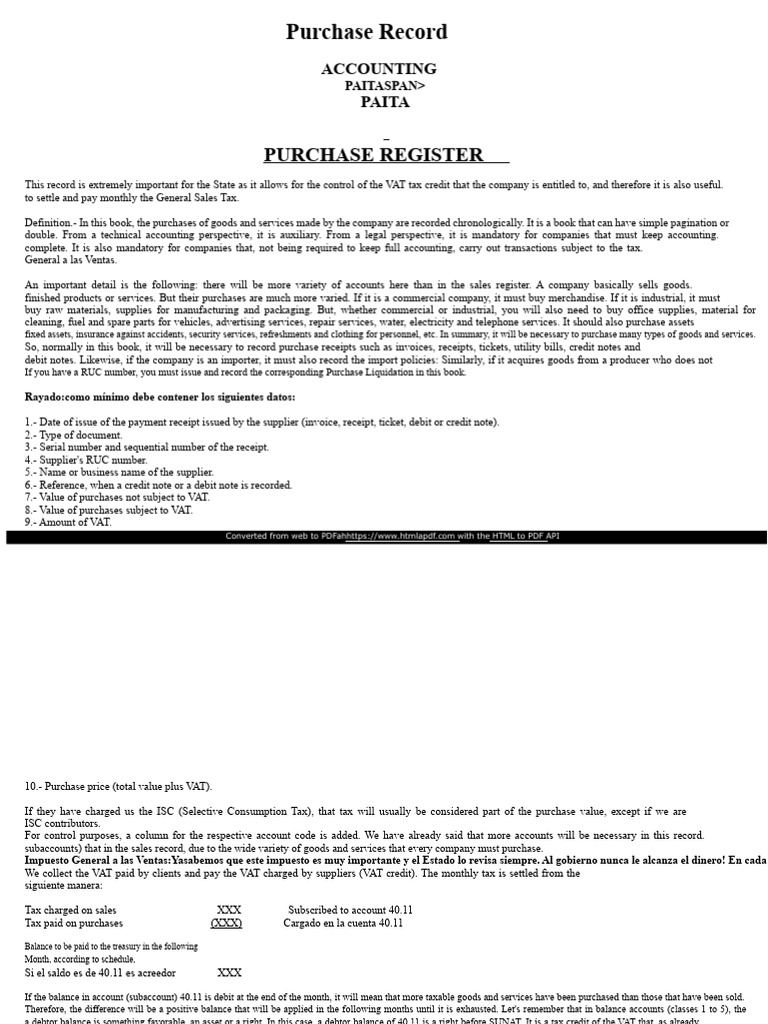VAT Purchase Record Management Guide | PDF | Value Added Tax | Receipt
