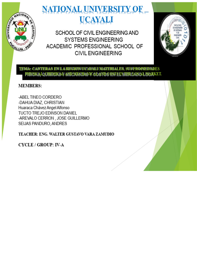Quarries in Ucayali Group 4 | PDF | Clay | Soil